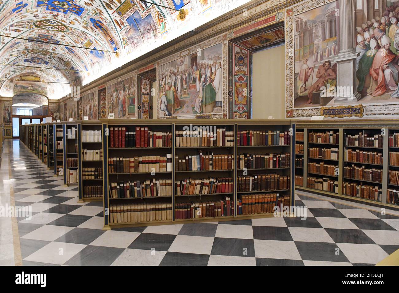 The Sistine Hall of the Vatican Library on November 8, 2021. The ...
