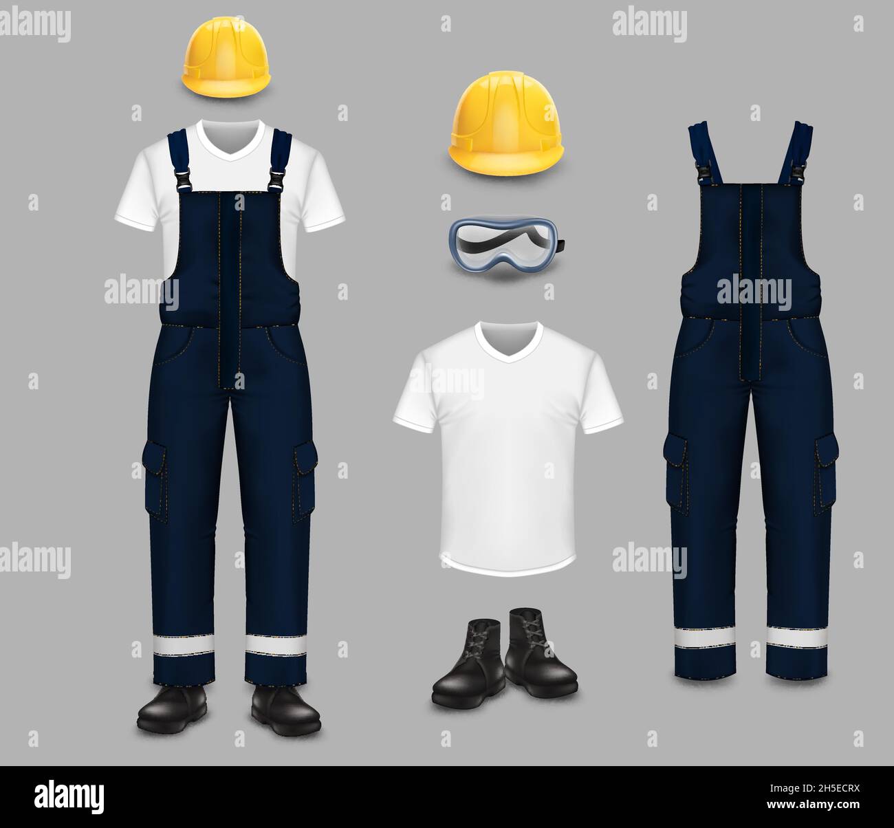 Work wear and uniform set, vector isolated illustration Stock Vector ...