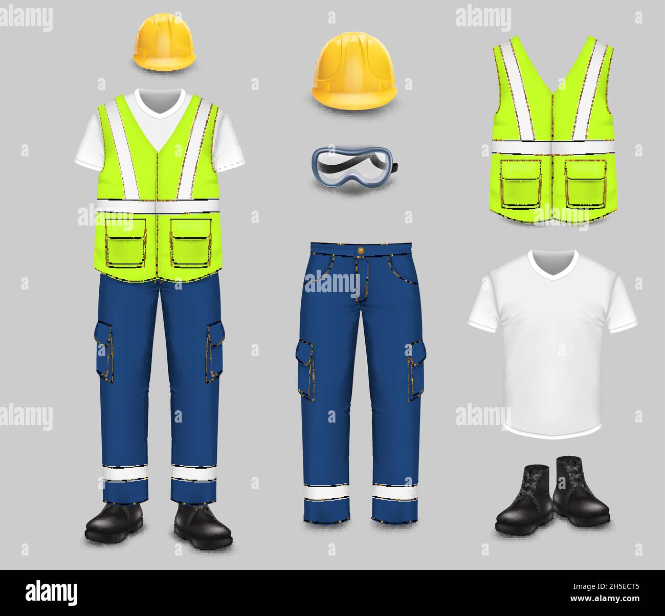 Work wear and uniform set, vector isolated illustration Stock Vector ...