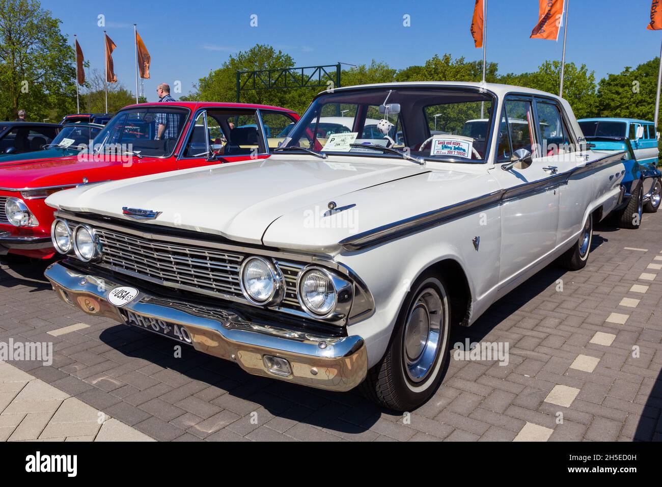 1963 Ford Fairlane 500 classic car on the parking lot. Rosmalen, The ...