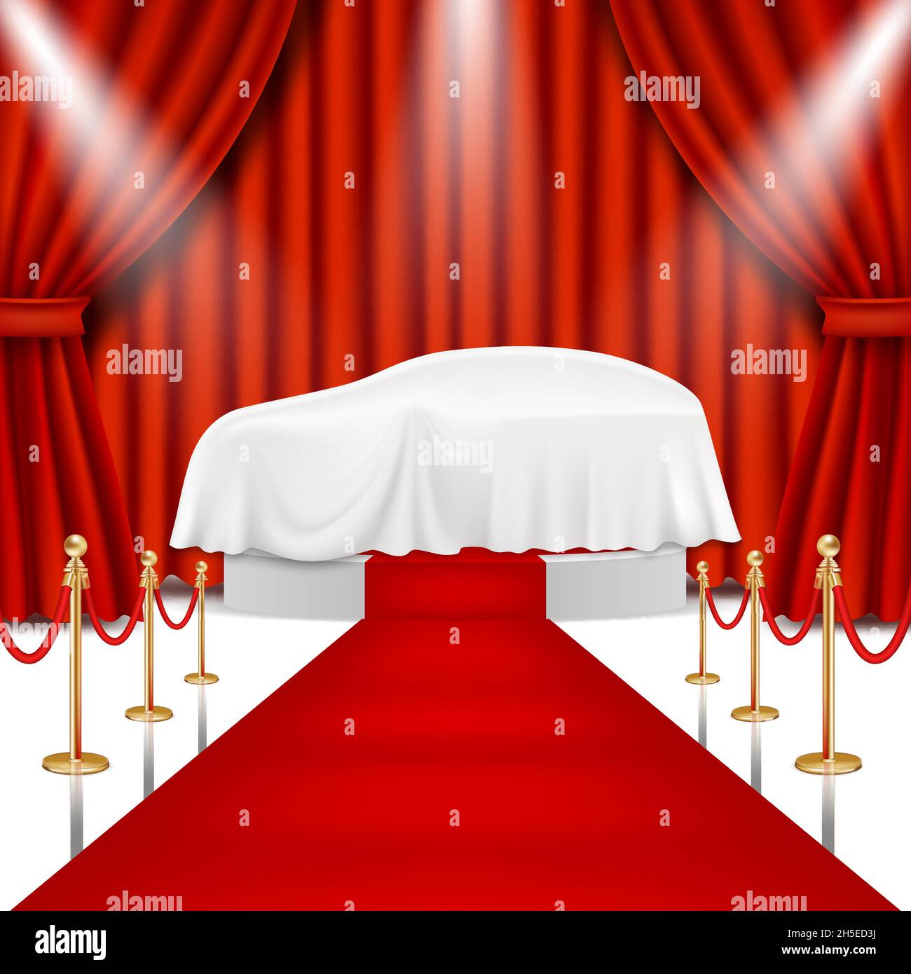 Car show round podium, vector realistic illustration Stock Vector Image ...