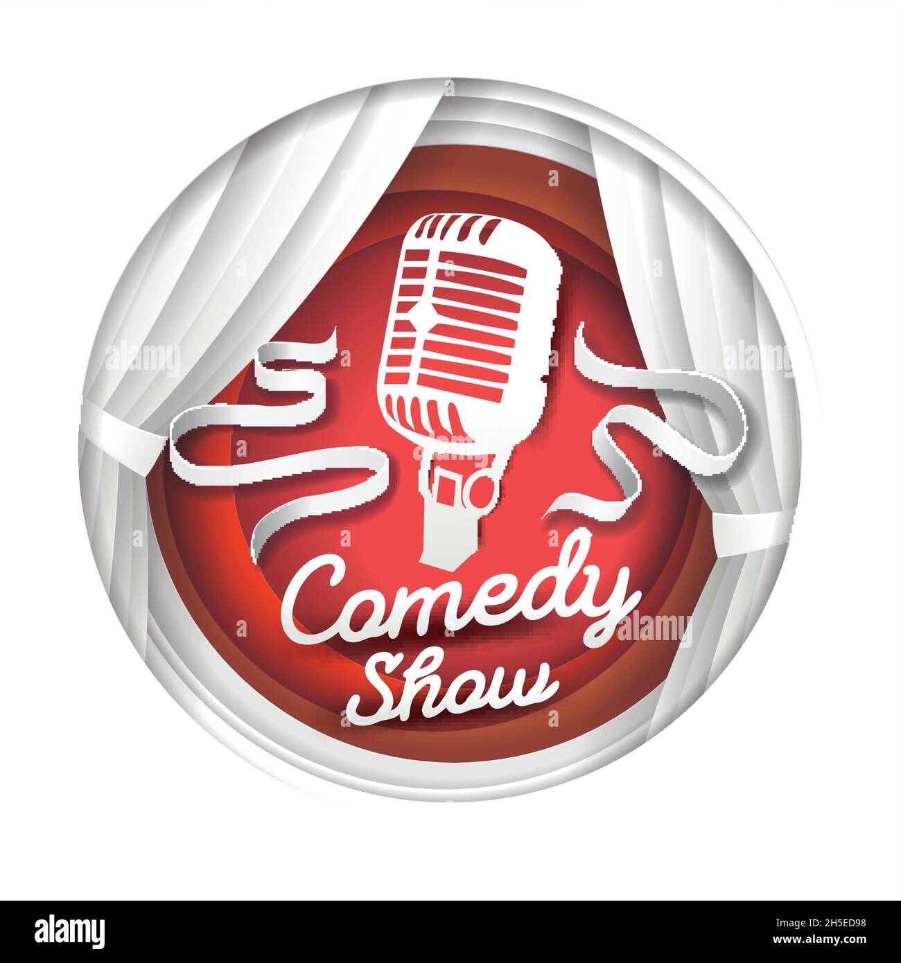 Comedy show, vector illustration in paper art style Stock Vector Image ...