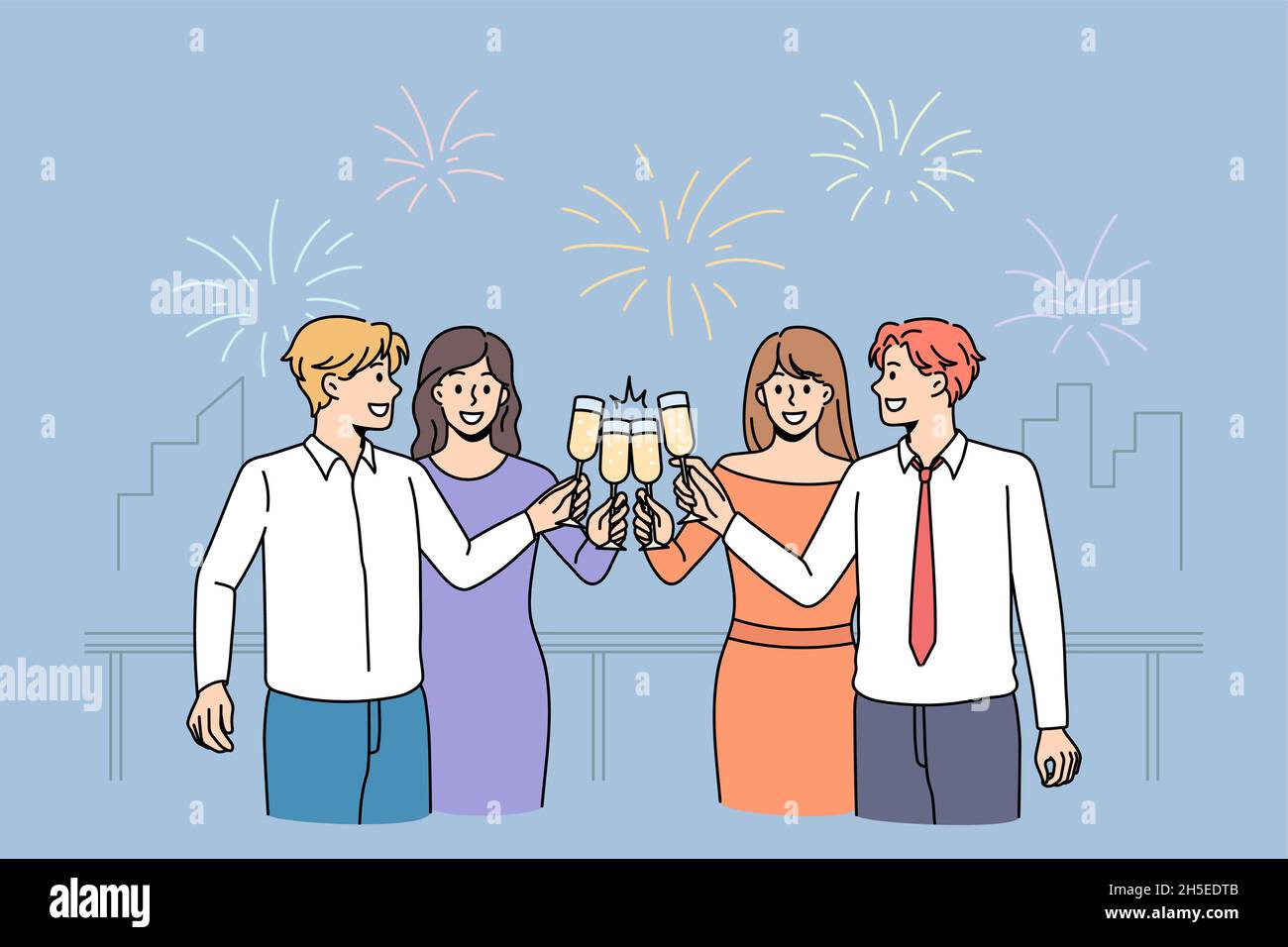 Young diverse people joyful Stock Vector Images - Alamy