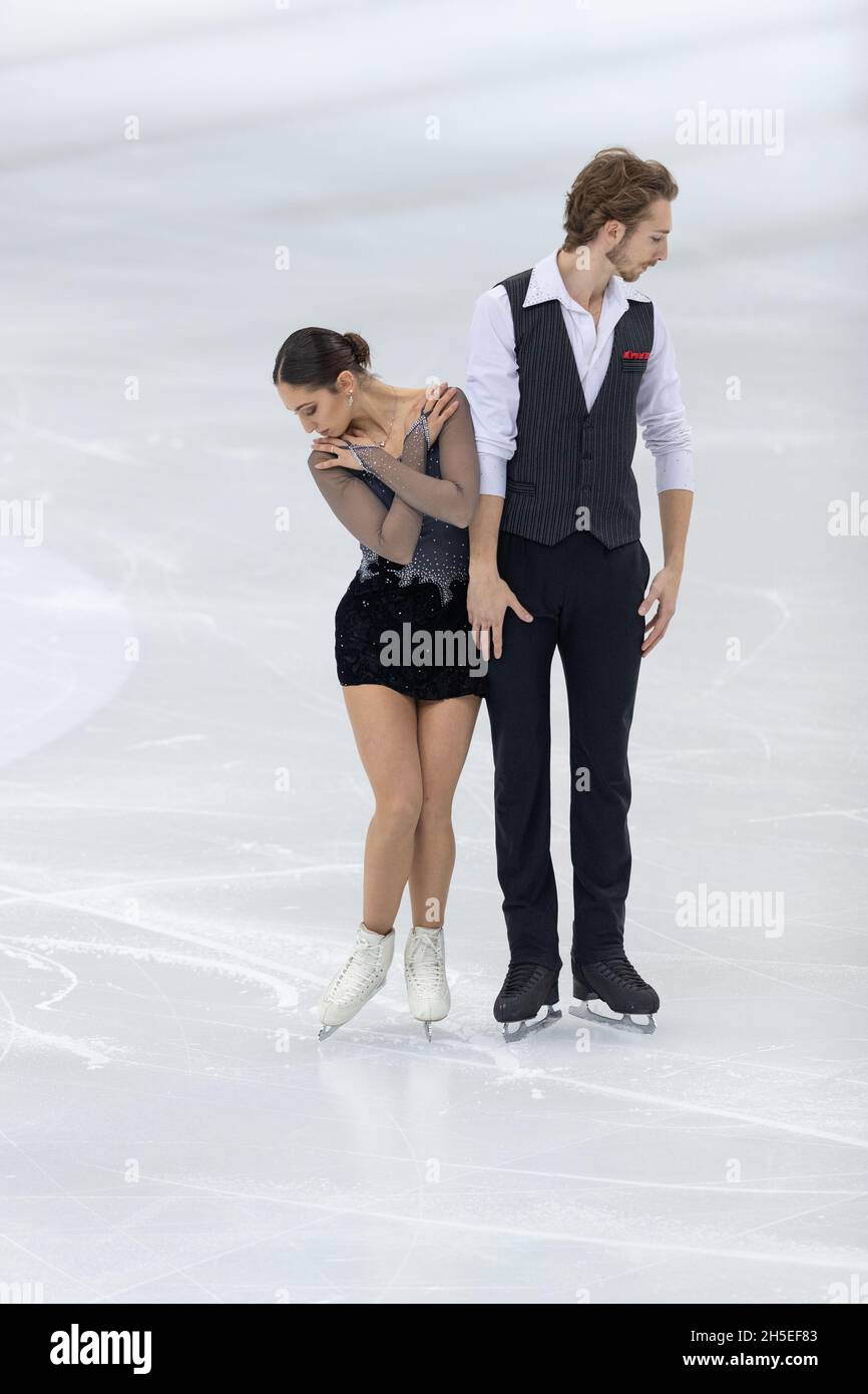 Sara Conti and Niccolo Macii from Italy compete in pairs short program ...