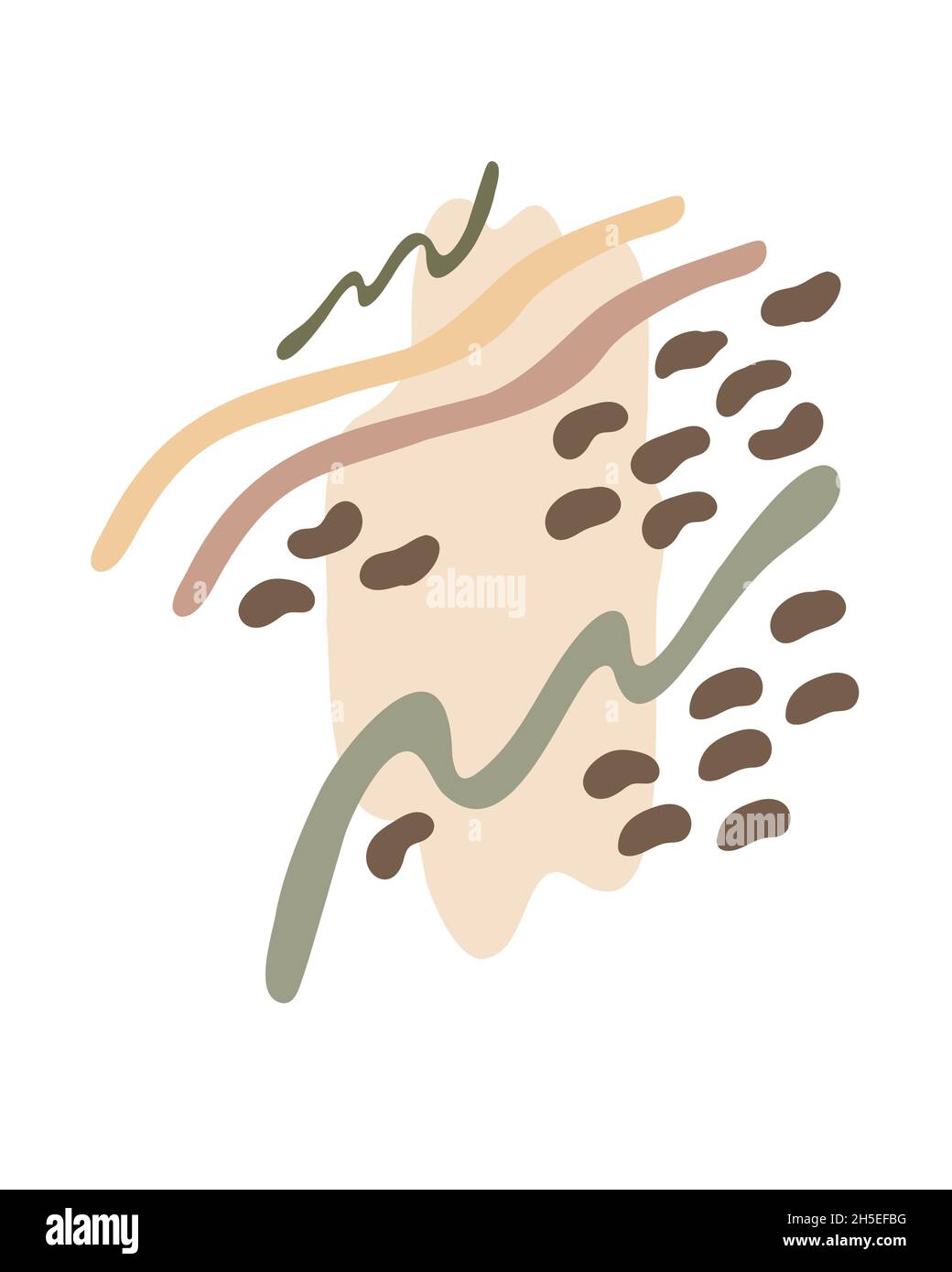 Boho style abstract shapes, simple hand drawn art objects vector ...