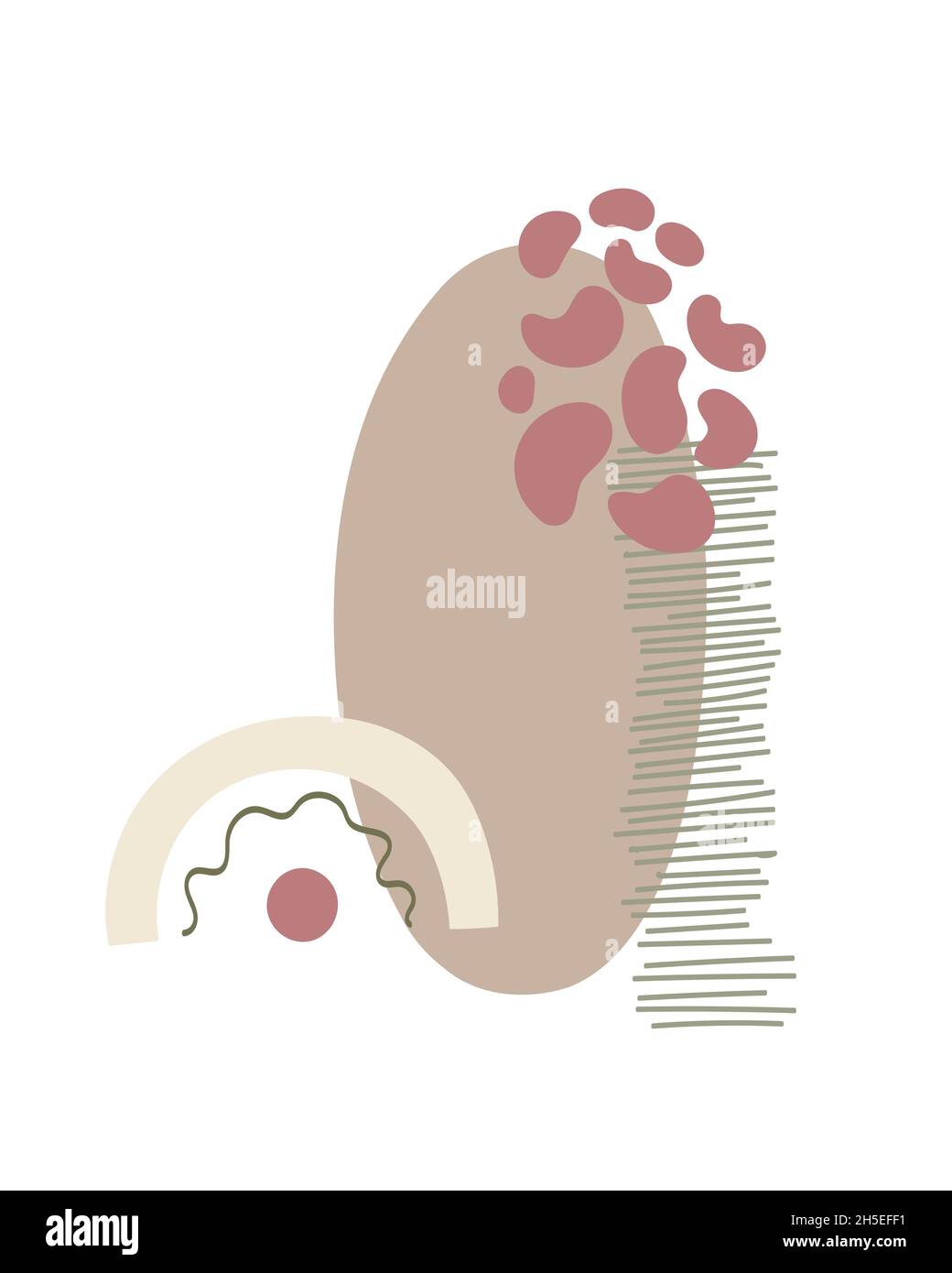 Boho style abstract shapes, simple hand drawn art objects vector ...