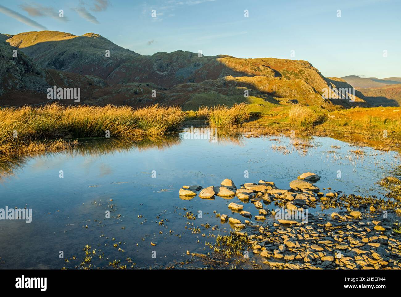 View of the Coniston Fells as seen from the Walna Scar Road above ...