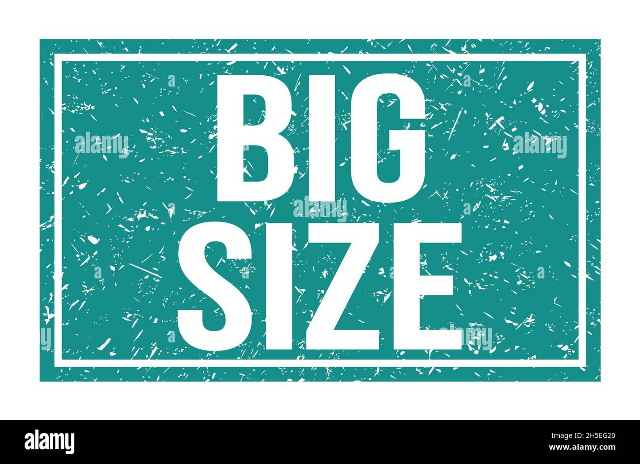 BIG SIZE, words written on blue rectangle stamp sign Stock Photo - Alamy