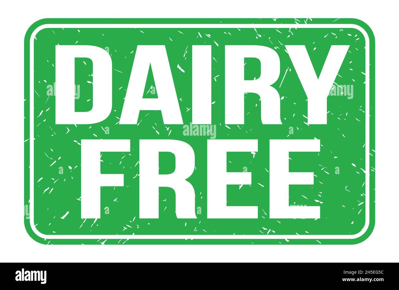 DAIRY FREE, words written on green rectangle stamp sign Stock Photo - Alamy