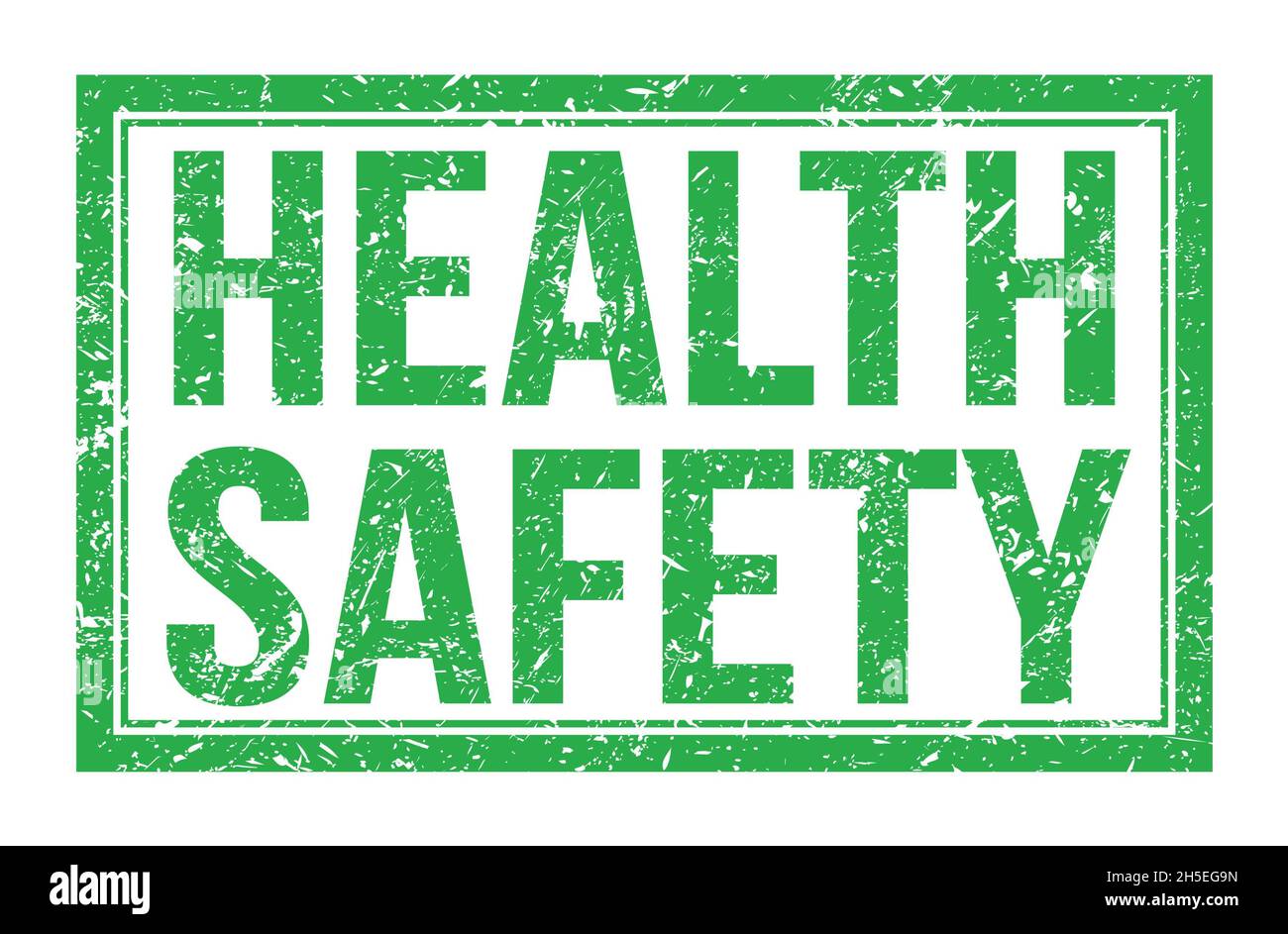 HEALTH SAFETY, words written on green rectangle stamp sign Stock Photo ...