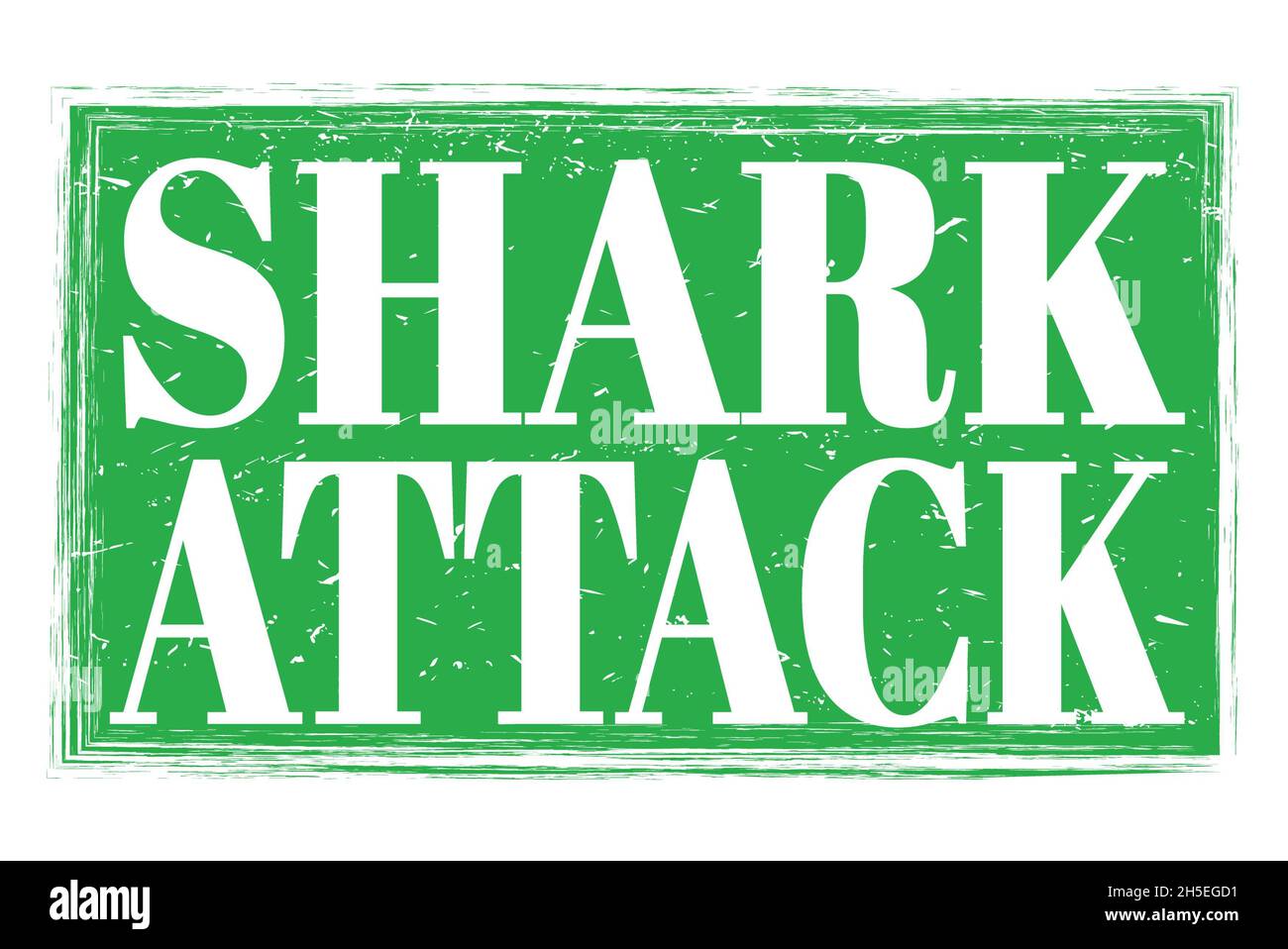 SHARK ATTACK, words written on green grungy stamp sign Stock Photo - Alamy