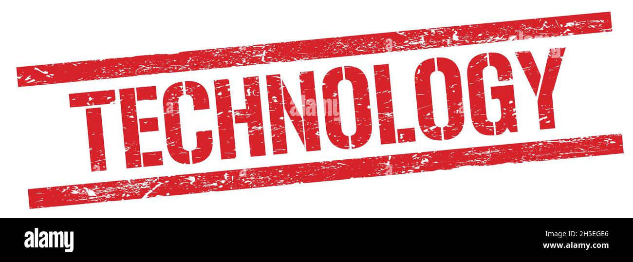 TECHNOLOGY text on red grungy rectangle stamp sign Stock Photo - Alamy
