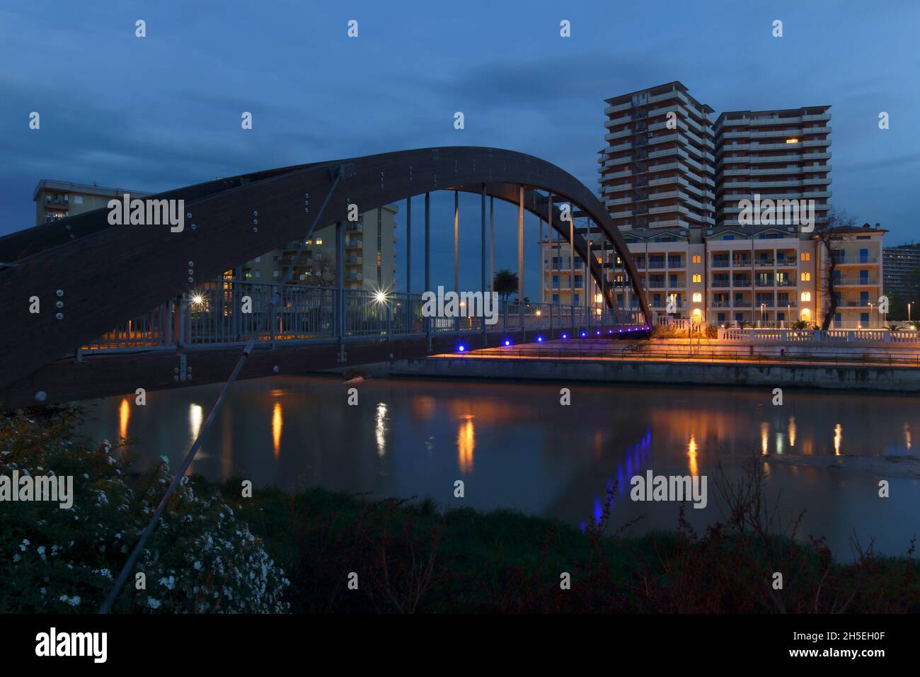 Ponte sul Fiume Potenza bridge, Porto Recanati, Marche, Italy, Europe ...