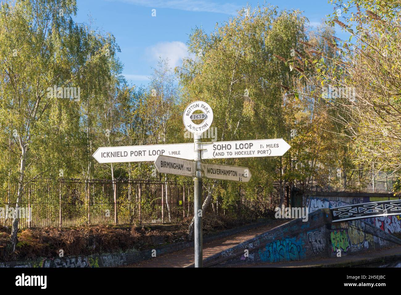 BCNS direction signpost at the Rotton Park Junction on the Birmingham ...