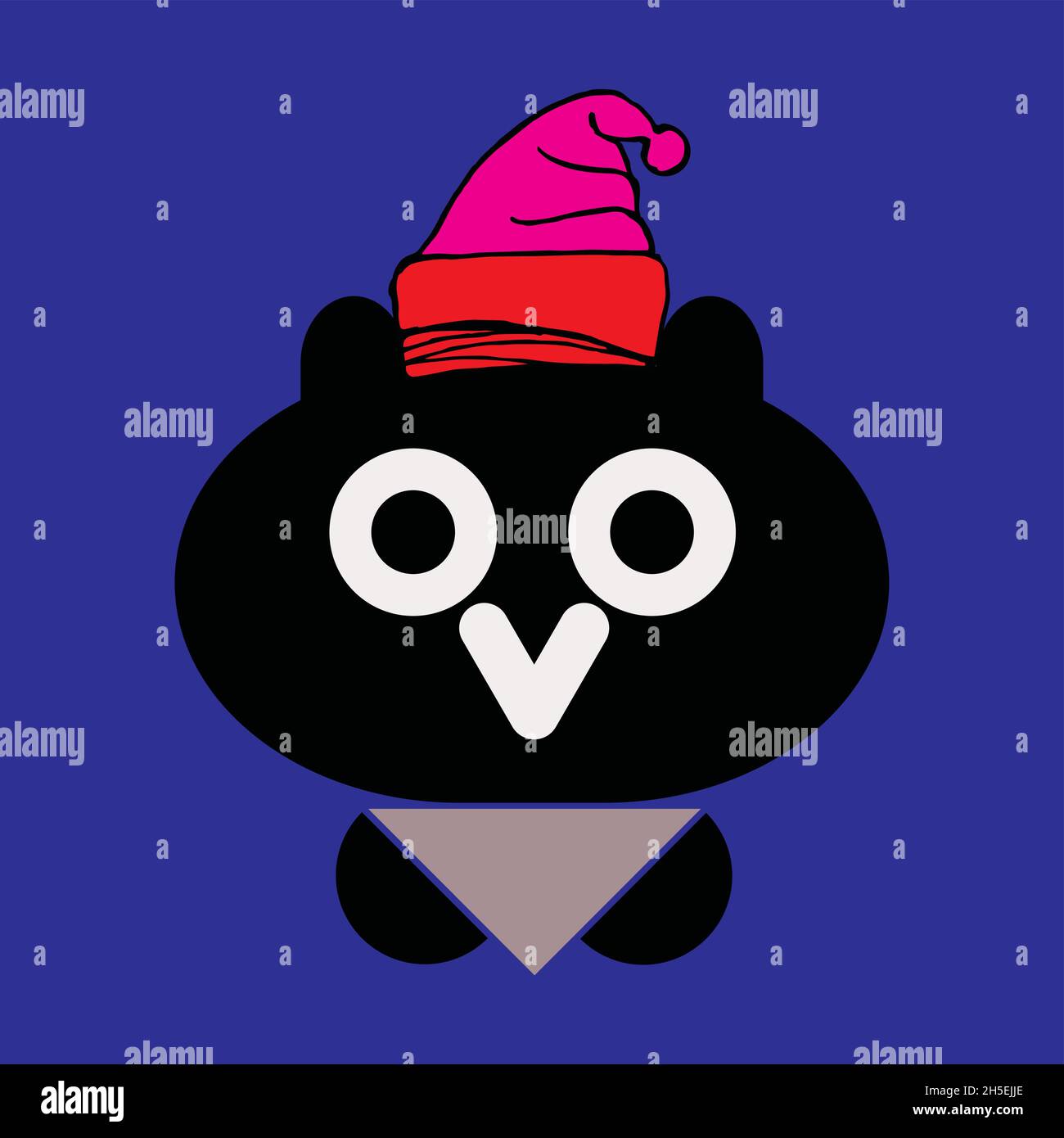Cute owl celebrate christmas and happy new year Stock Vector Image ...
