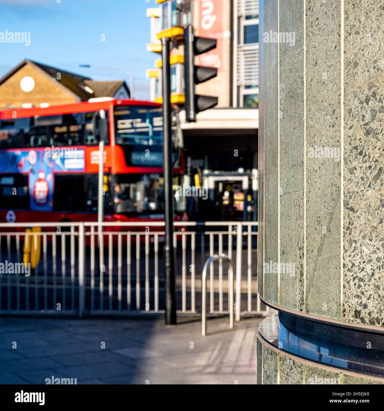 Bus in town hi-res stock photography and images - Alamy
