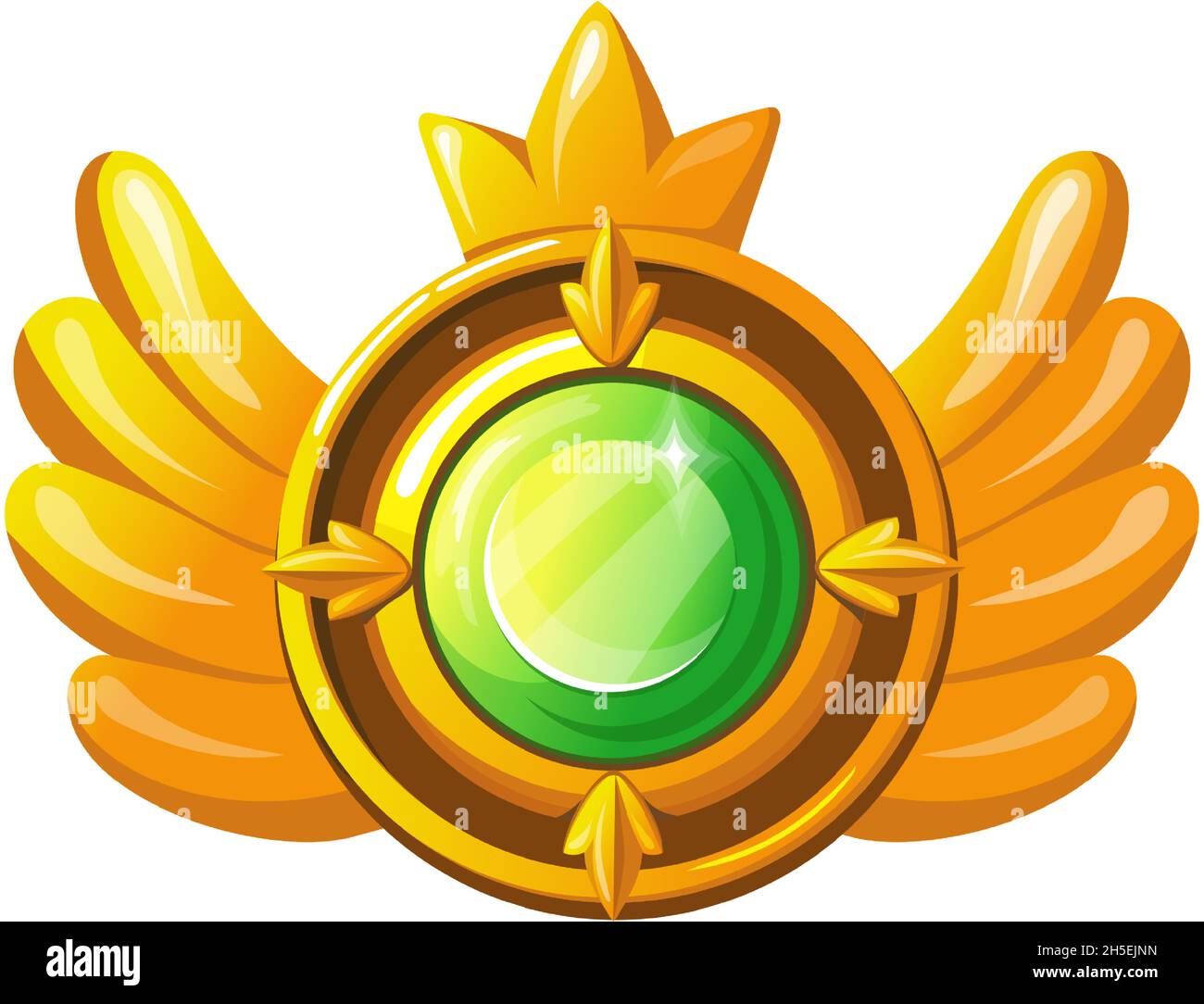 Amulet with wings. Old egypt magical award in game, cartoon vector ...