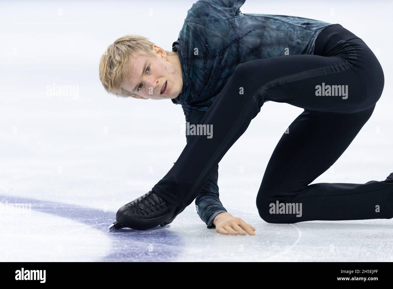 Daniel Grassl from Italy competes in the men free program during day 2 ...