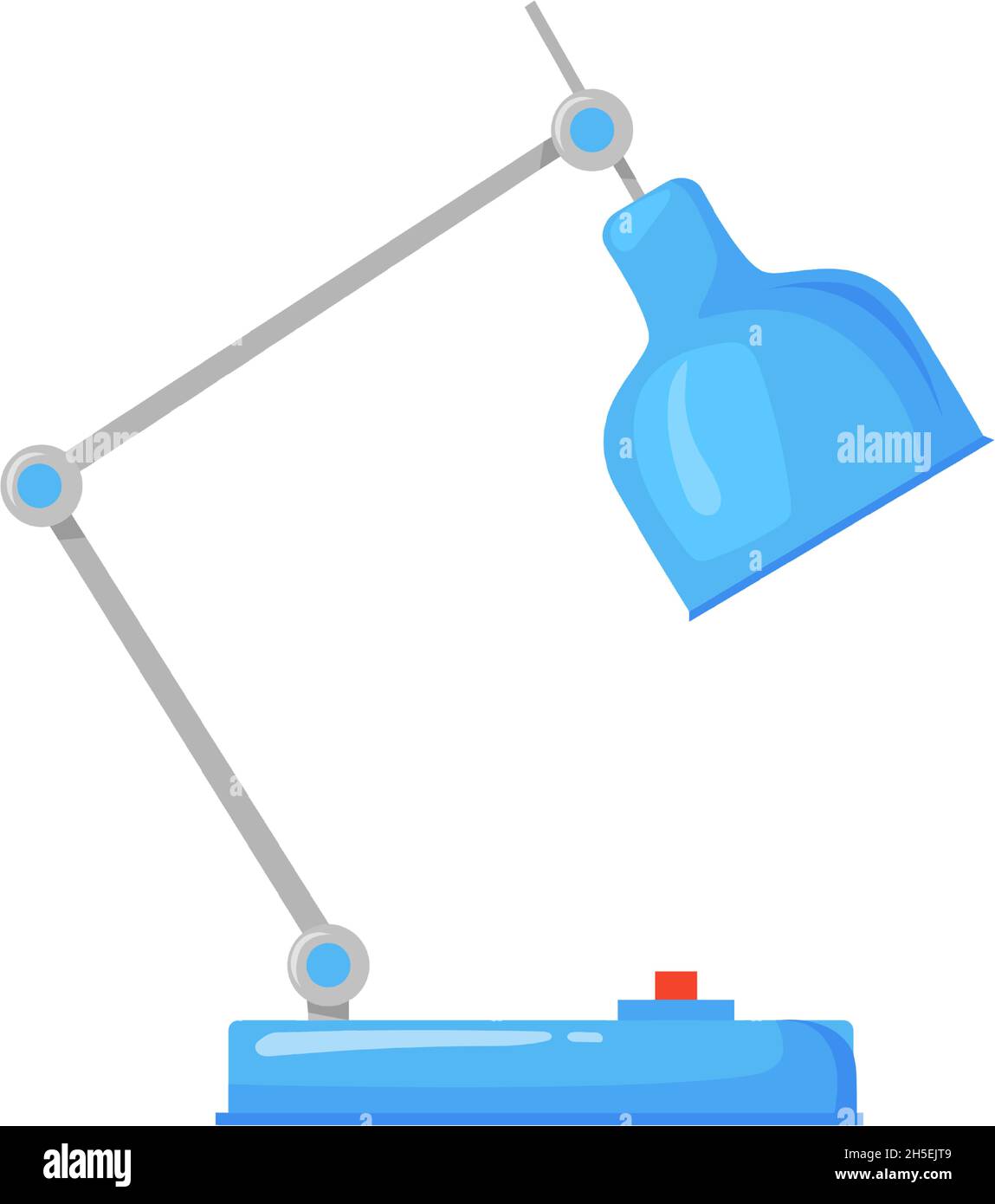 Blue table lamp. Cartoon illuminator on desk, vector illustration ...