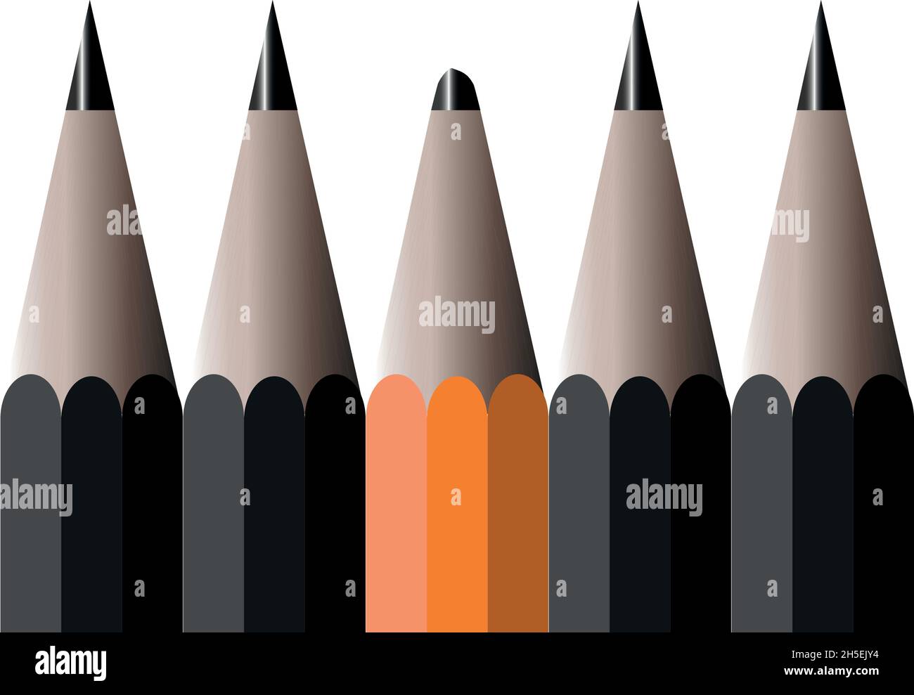 One pencil different then others. Leadership, teamwork, management and ...