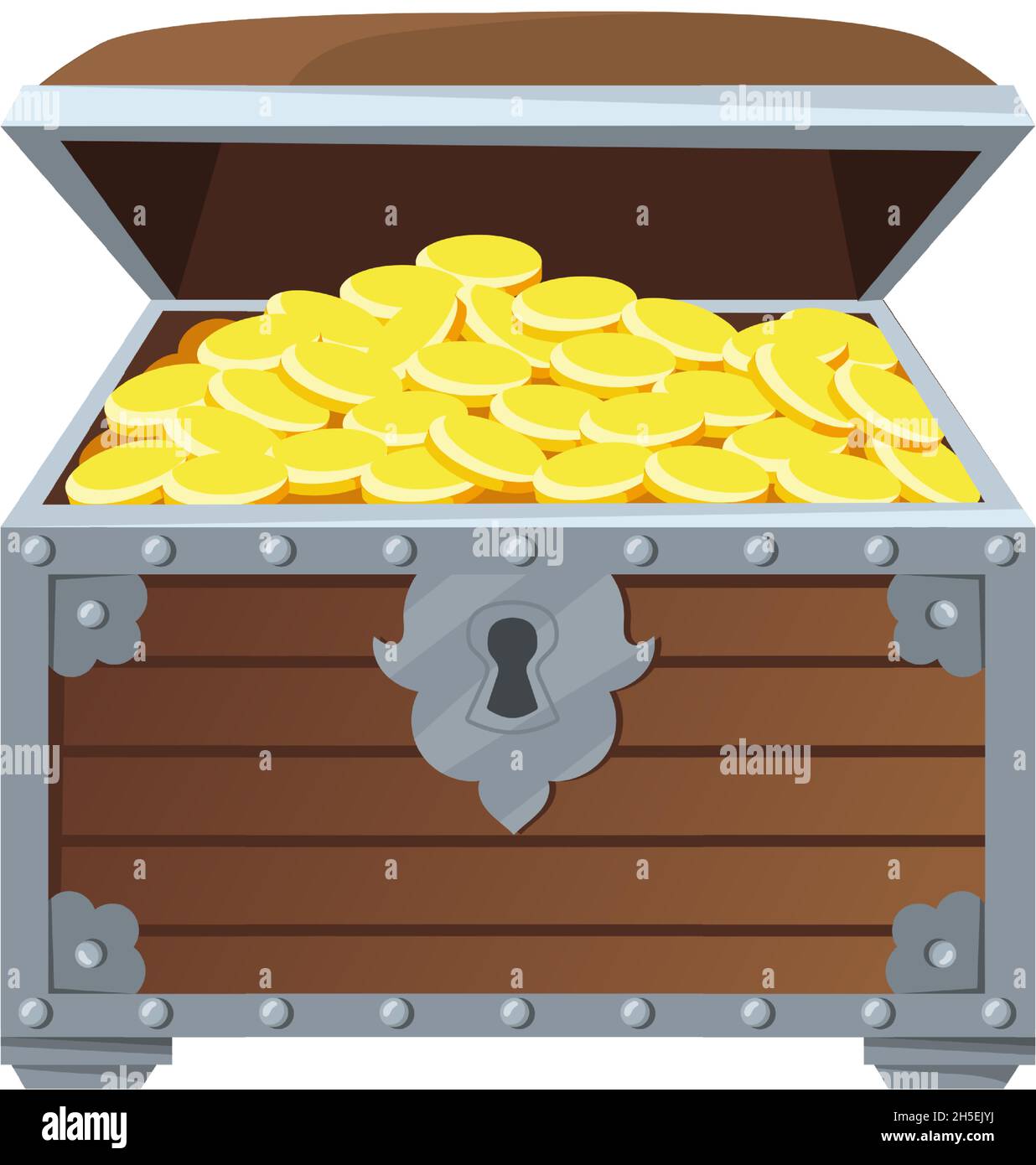 Ancient chest. Wooden box treasures with stack jewelry treasury ...