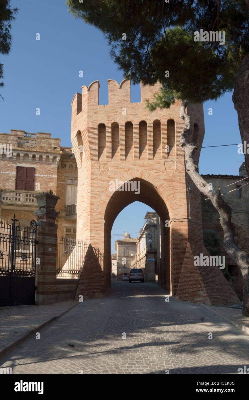 Old Town, Porta Marina gate, Campofilone, Marche, Italy, Europe Stock Photo - Alamy