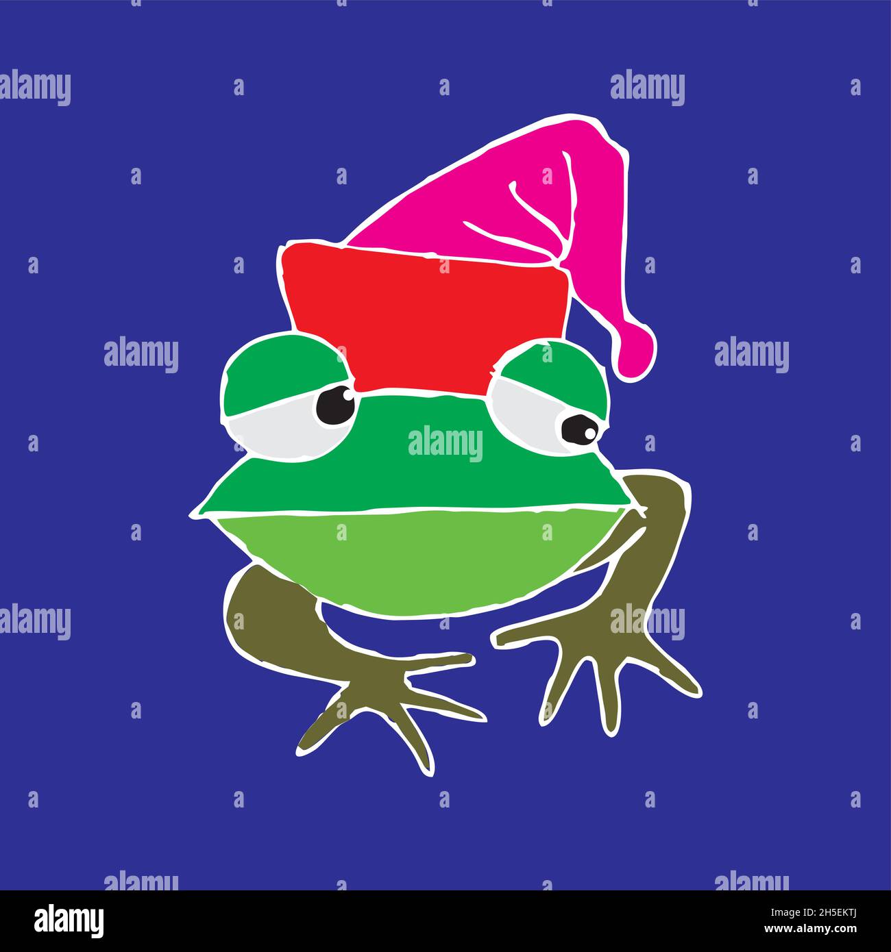Cute frog celebrate christmas and happy new year Stock Vector Image ...