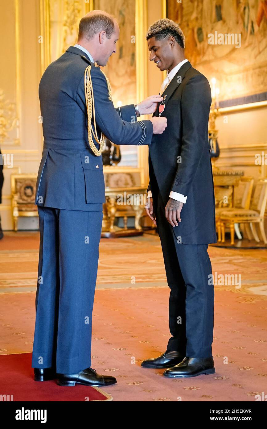 Footballer Marcus Rashford is made an MBE (Member of the Order of the ...