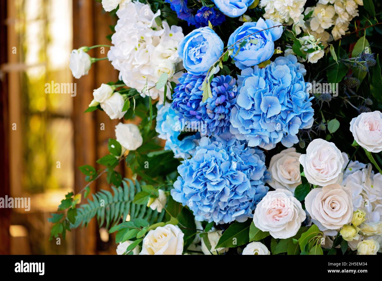 White Rose Blue Orchid Bouquet