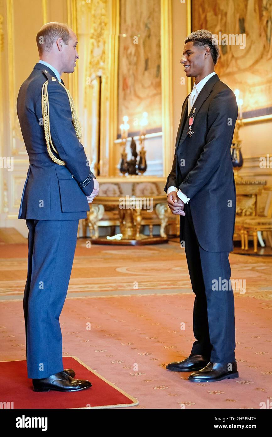 Footballer Marcus Rashford is made an MBE (Member of the Order of the ...