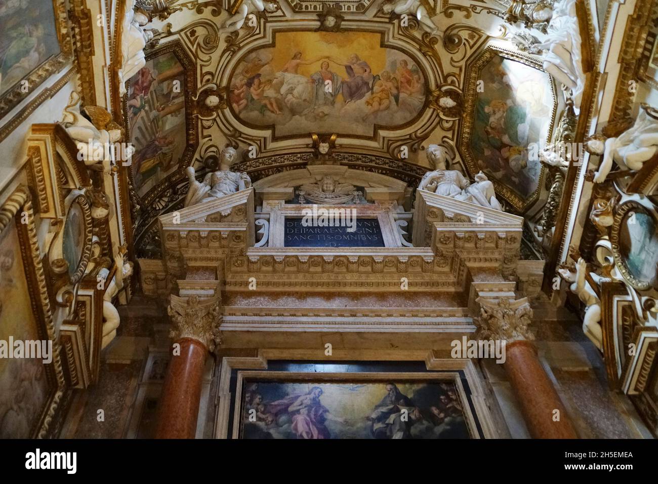 Cathedral of Santa Maria Maggiore, Ceiling, Frescoes, Fano, Marche ...