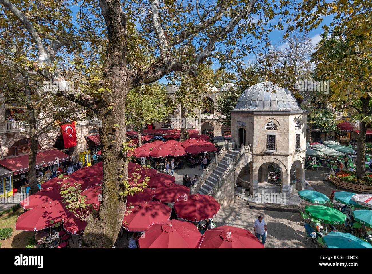 The Koza Han(Silk Bazaar) historic caravanserai(Han) in Bursa, Turkey ...