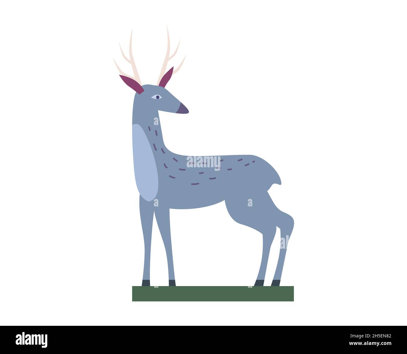 Christmas deer wooden toy, retro, vintage. Vector illustration cartoon ...