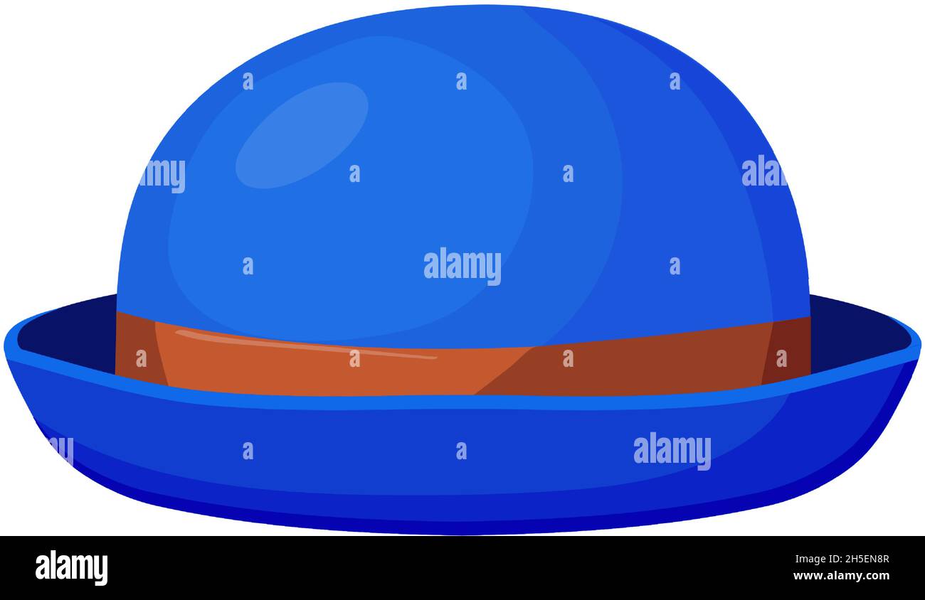 Cartoon blue hat. Fedora head for woman and man, vector illustration ...