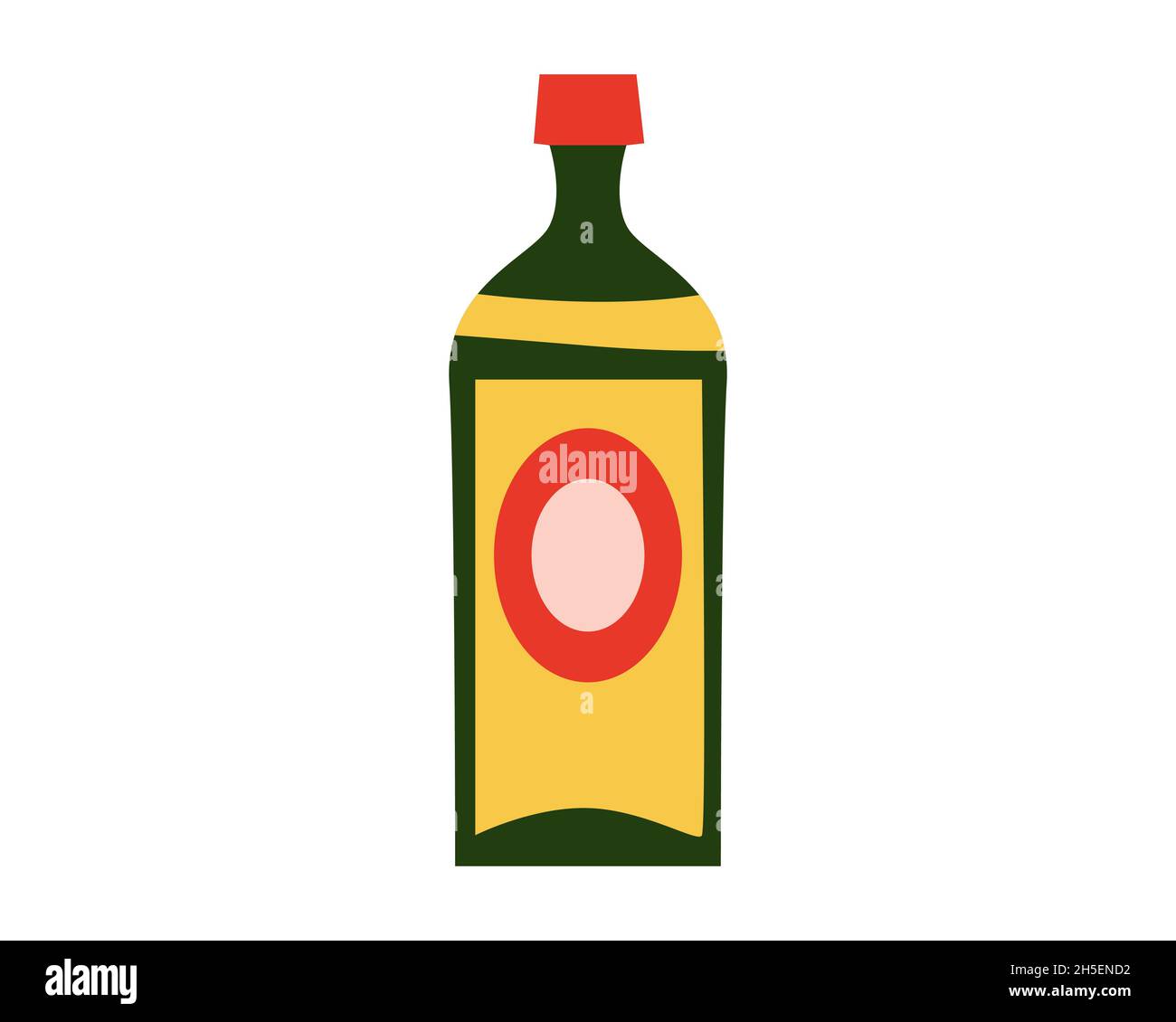 Christmas bottle beverage retro, vintage. Vector illustration cartoon ...