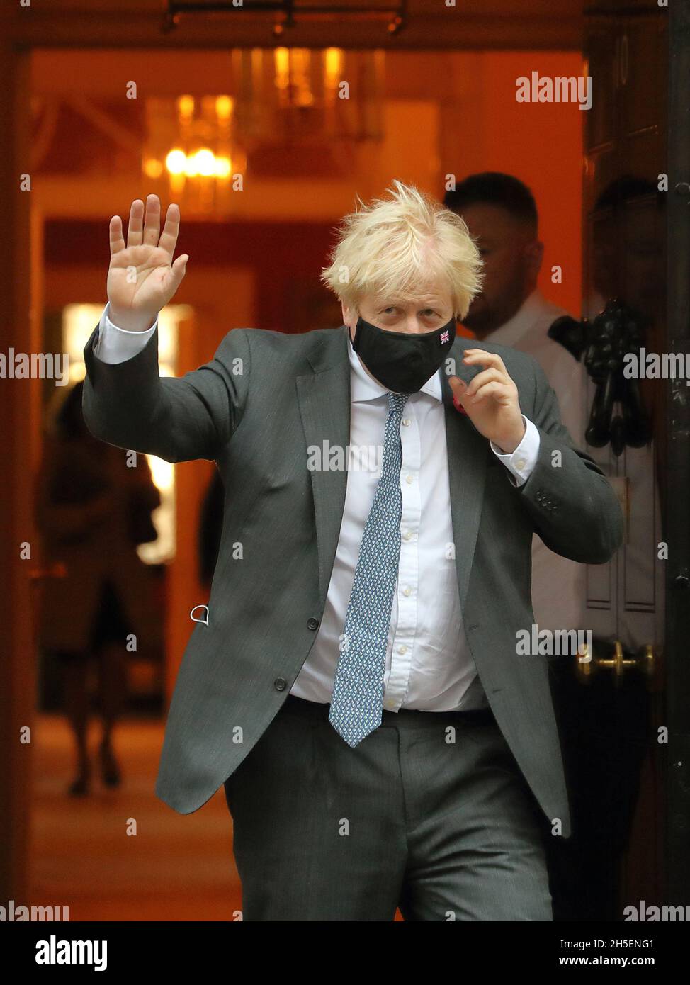 London, UK. 9th Nov, 2021. Prime Minister Boris Johnson leaves Downing ...