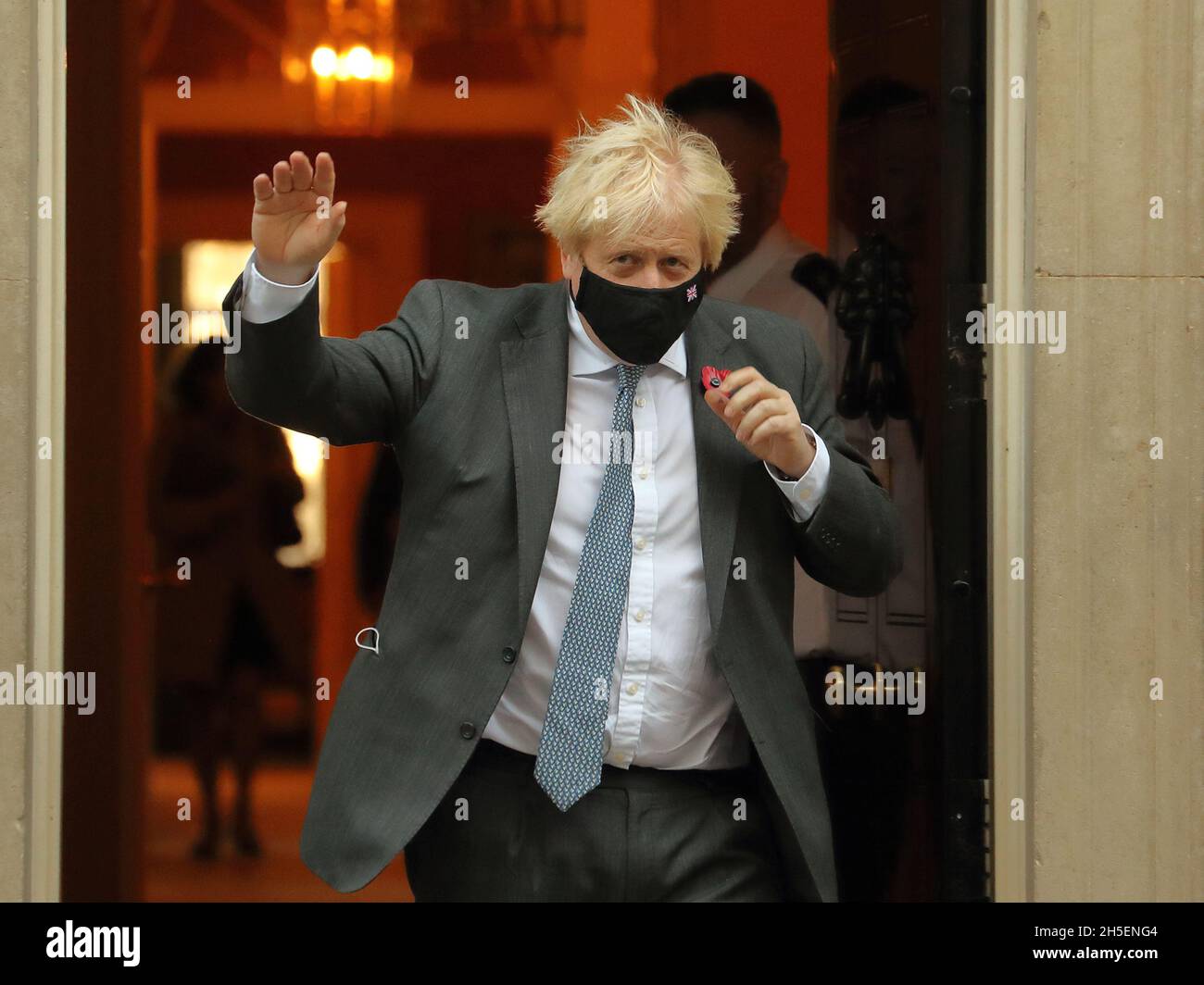 London, UK. 9th Nov, 2021. Prime Minister Boris Johnson leaves Downing ...
