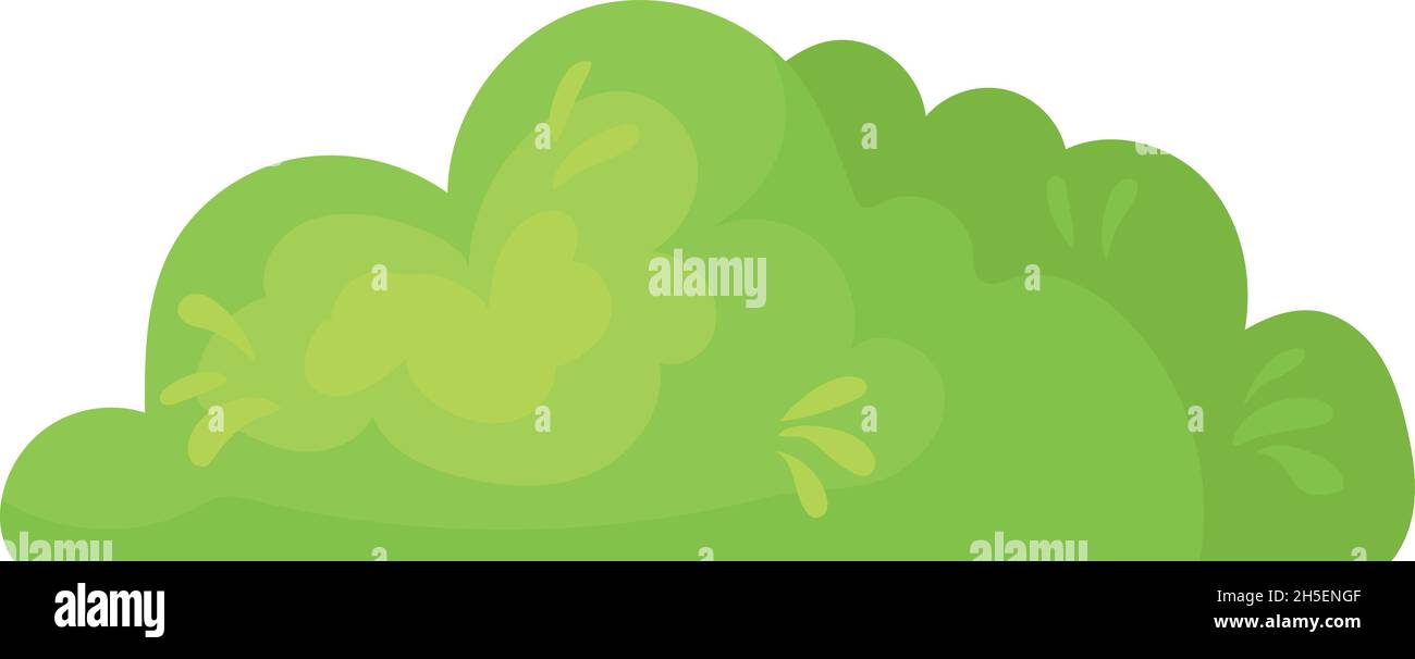 Cartoon bush. Vegetation for green landscape, vector design isolated on ...