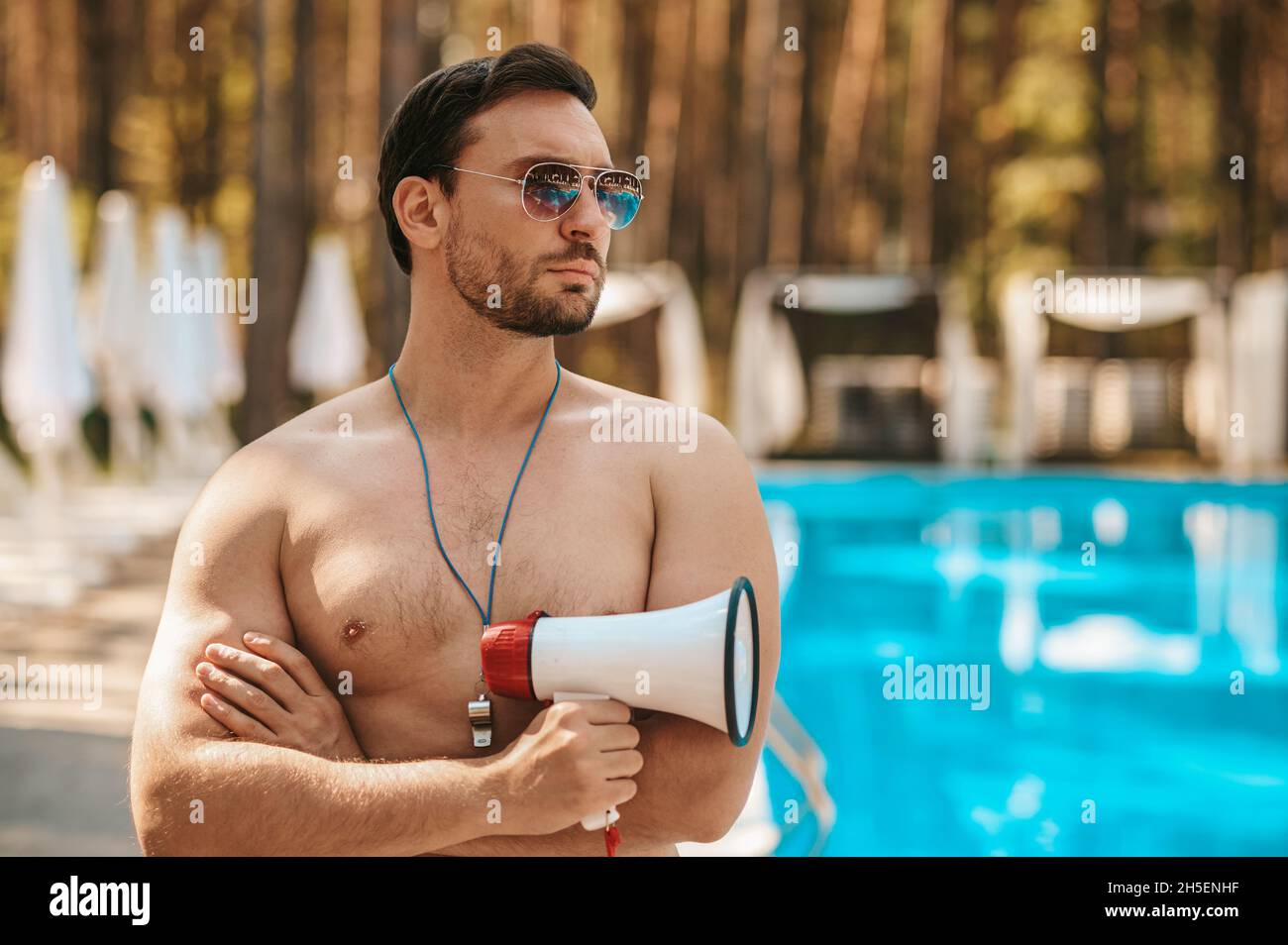 Male lifeguard pool hi-res stock photography and images - Alamy
