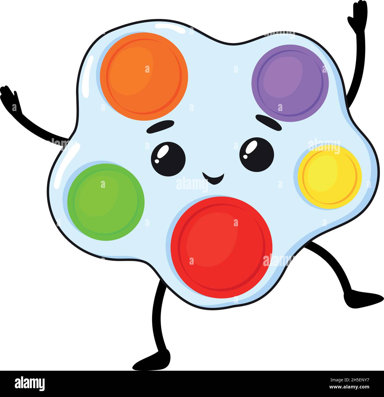 Bouncing fidget. Closeup fashion white fun toy, vector isolated on ...
