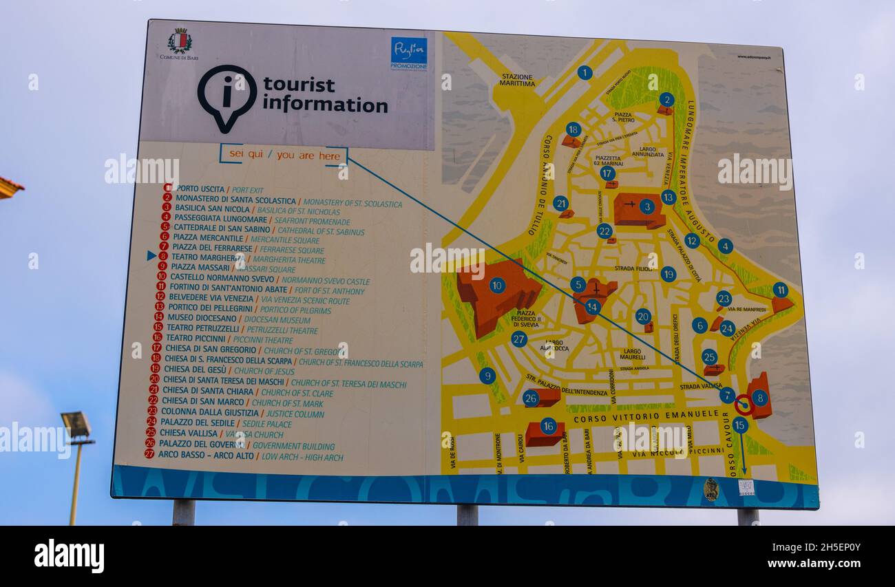 Map historical district bari hi-res stock photography and images - Alamy