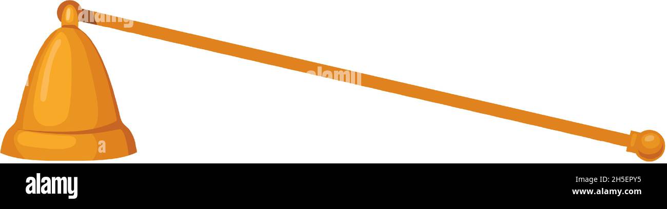 Cartoon candle snuffer. Gold safety tool replacing blowing out candles ...