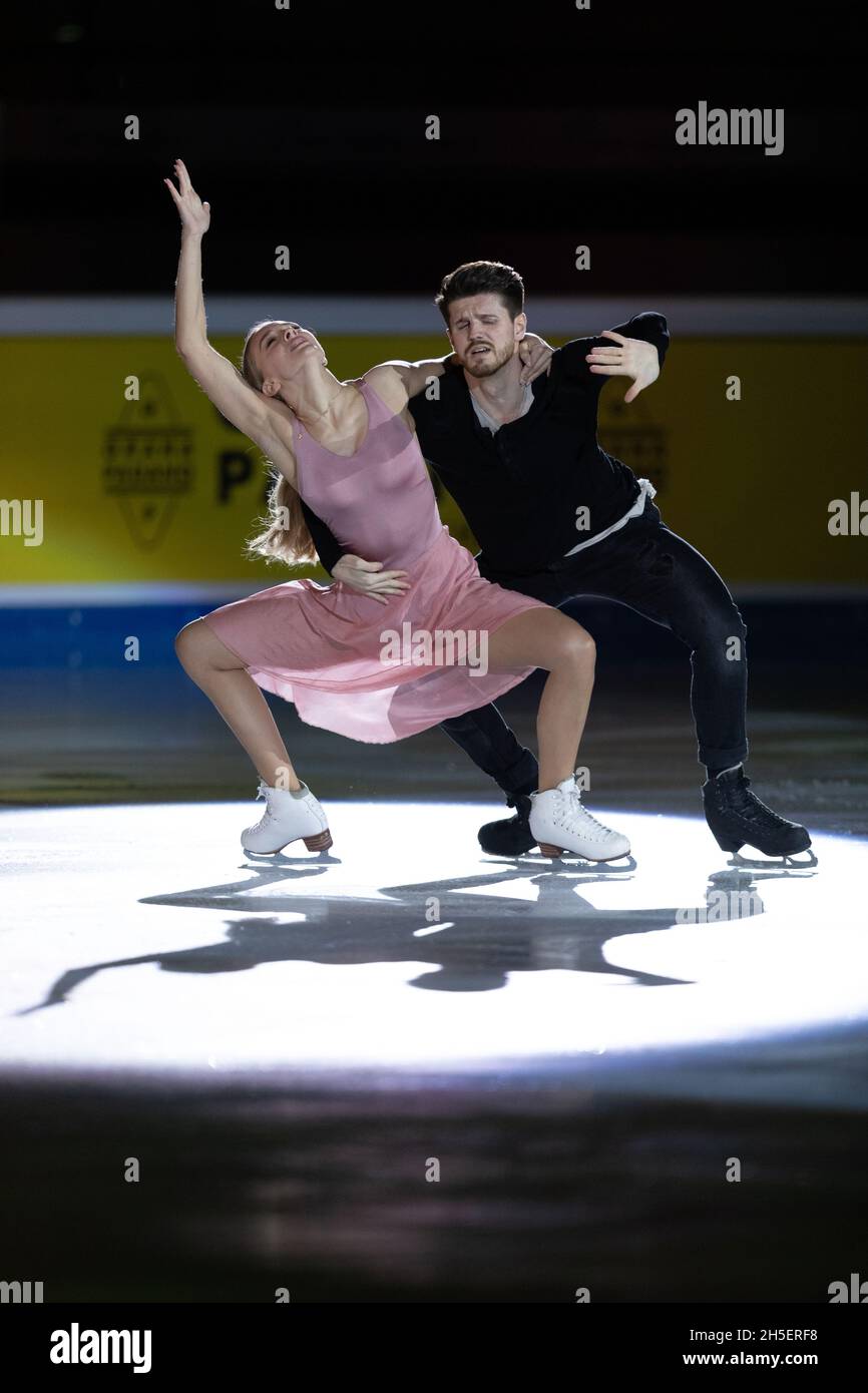 Alexandra Stepanova and Ivan Bukin from Russia perform in the gala exhibition during day 3 of ...
