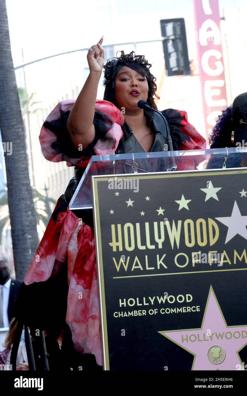 Los Angeles, USA. 08th Nov, 2021. Lizzo at the Missy Elliott Star ...