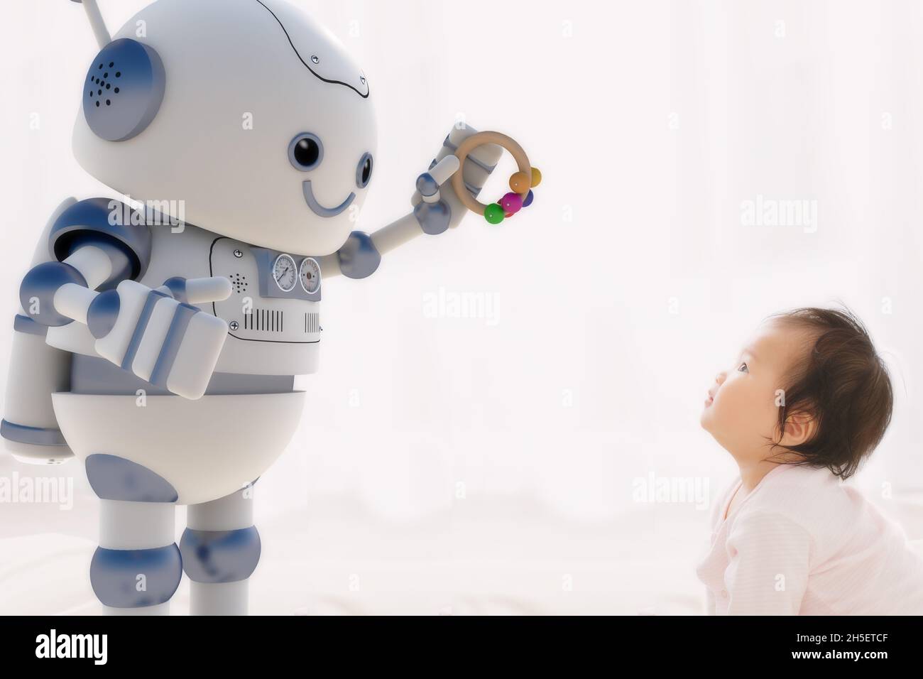 Composite image of robot interaction with human Stock Photo - Alamy