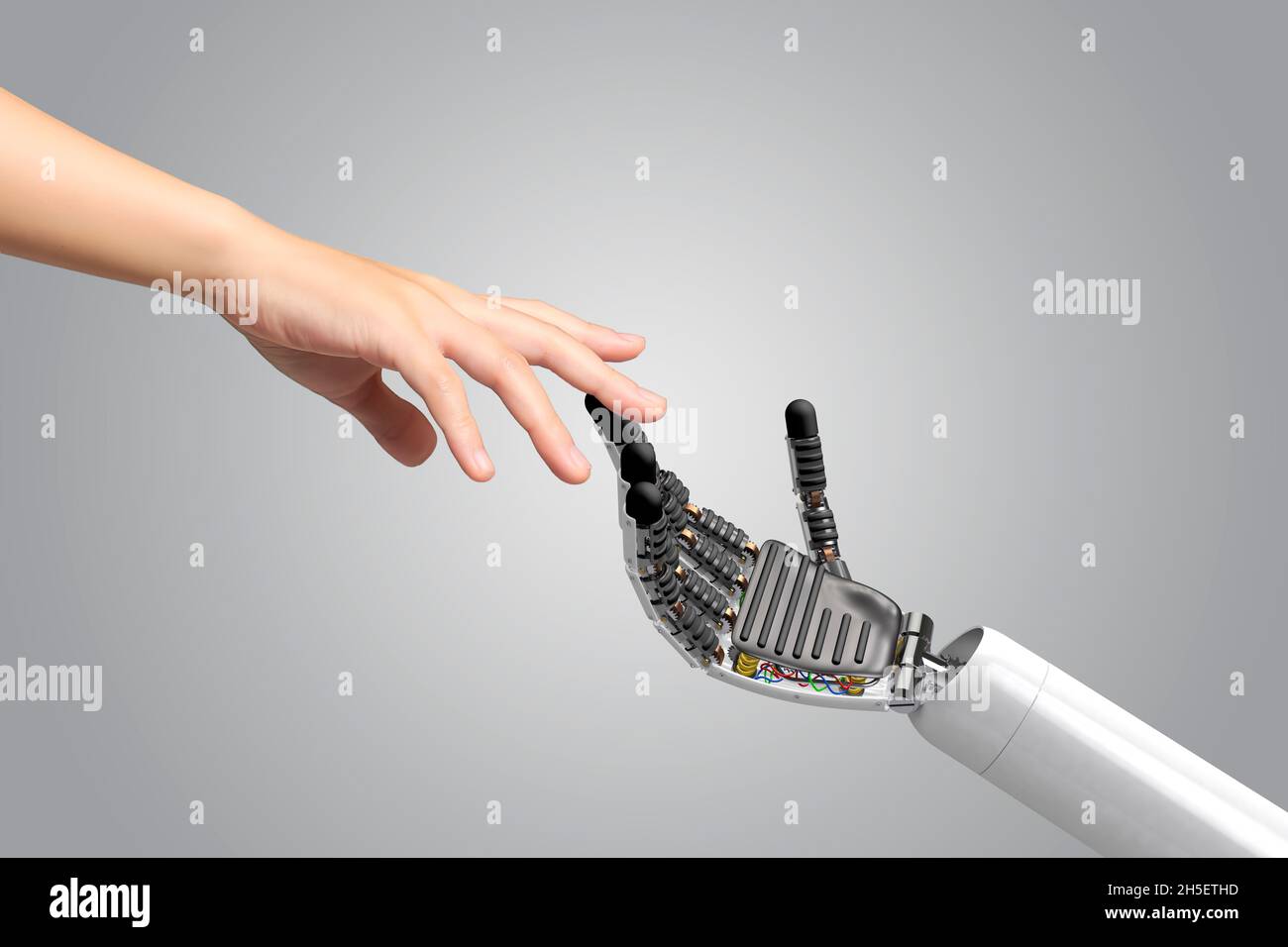 Composite image of robot interaction with human Stock Photo - Alamy