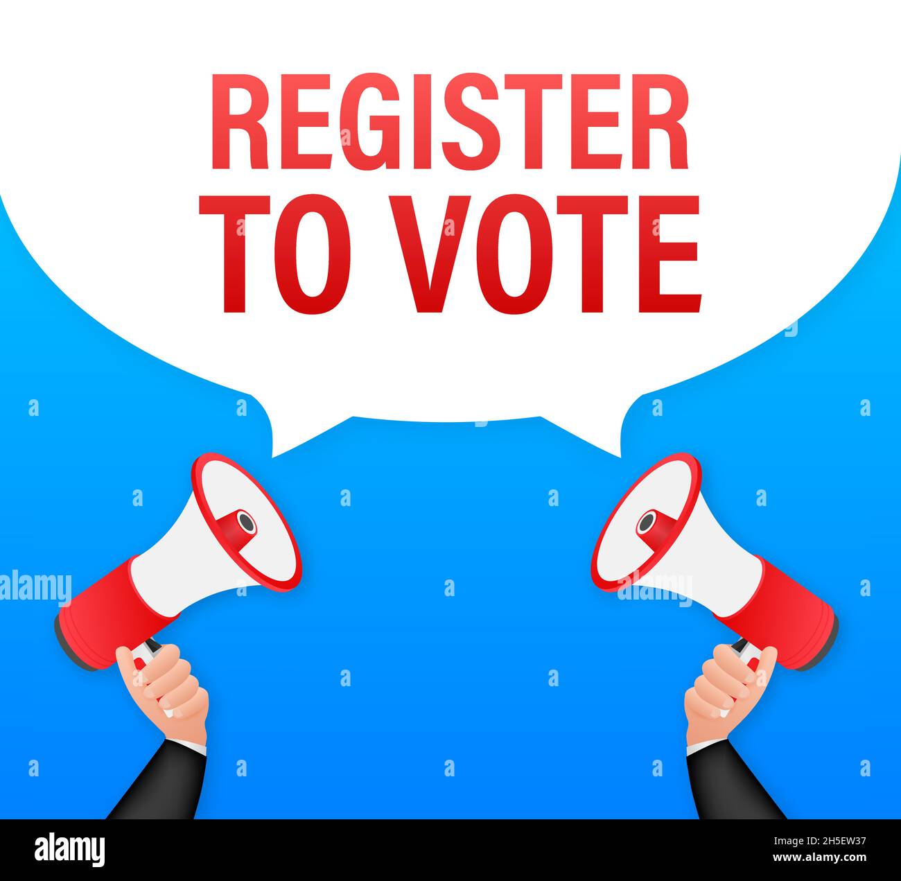 Megaphone with Register to vote. Vector illustration Stock Vector Image ...