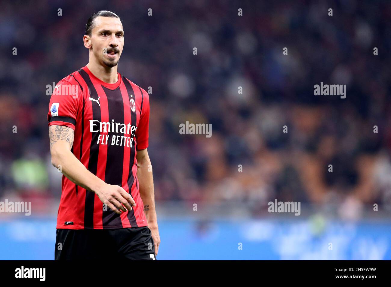 Zlatan Ibrahimovic of Ac Milan looks on during the Serie A match ...
