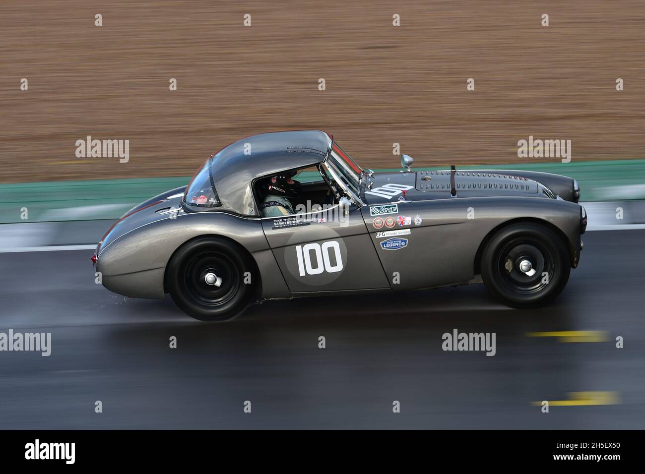 Mike Thorne, Sarah Bennett-Baggs, Austin Healey 100M, RAC Woodcote ...