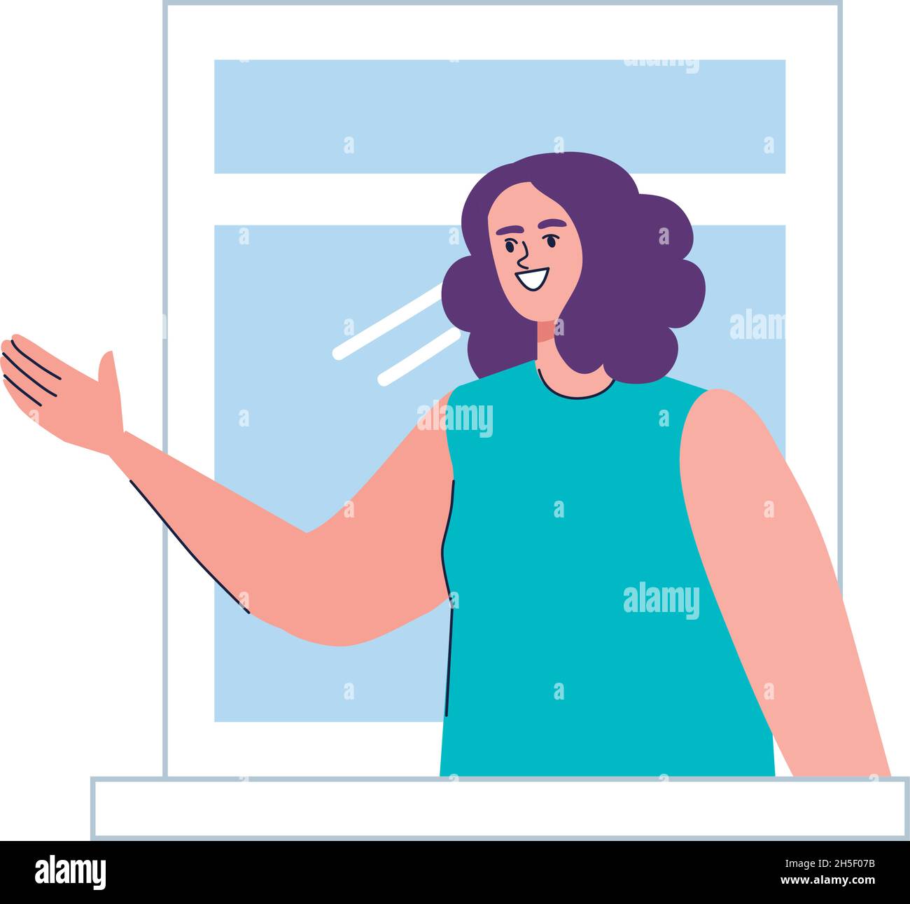 Open window woman in Stock Vector Images - Alamy